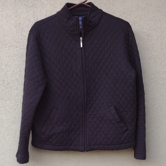 Charter Club | Jackets & Coats | Charter Club Quilted Black Zipup ...